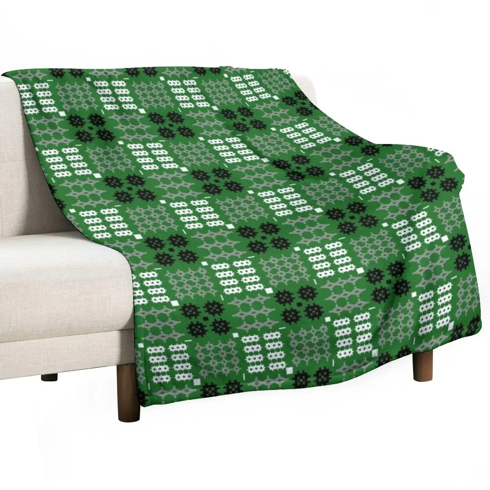 Welsh-Tapestry-Pattern-Carthen-Cymraeg-Cymreig-green-Throw-Blanket ...
