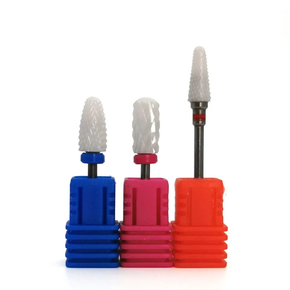 Nail-Ceramic-Grinding-Head-3Pcs-Set-Corn-Bullet-Cylinder-Rocket-Shape ...