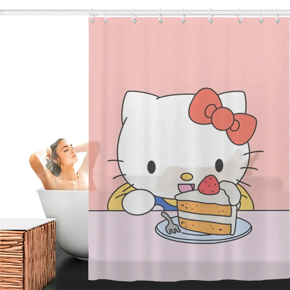 Cortina-de-ba-o-de-Hello-Kitty-para-el-hogar-juego-de-accesorios-de ...