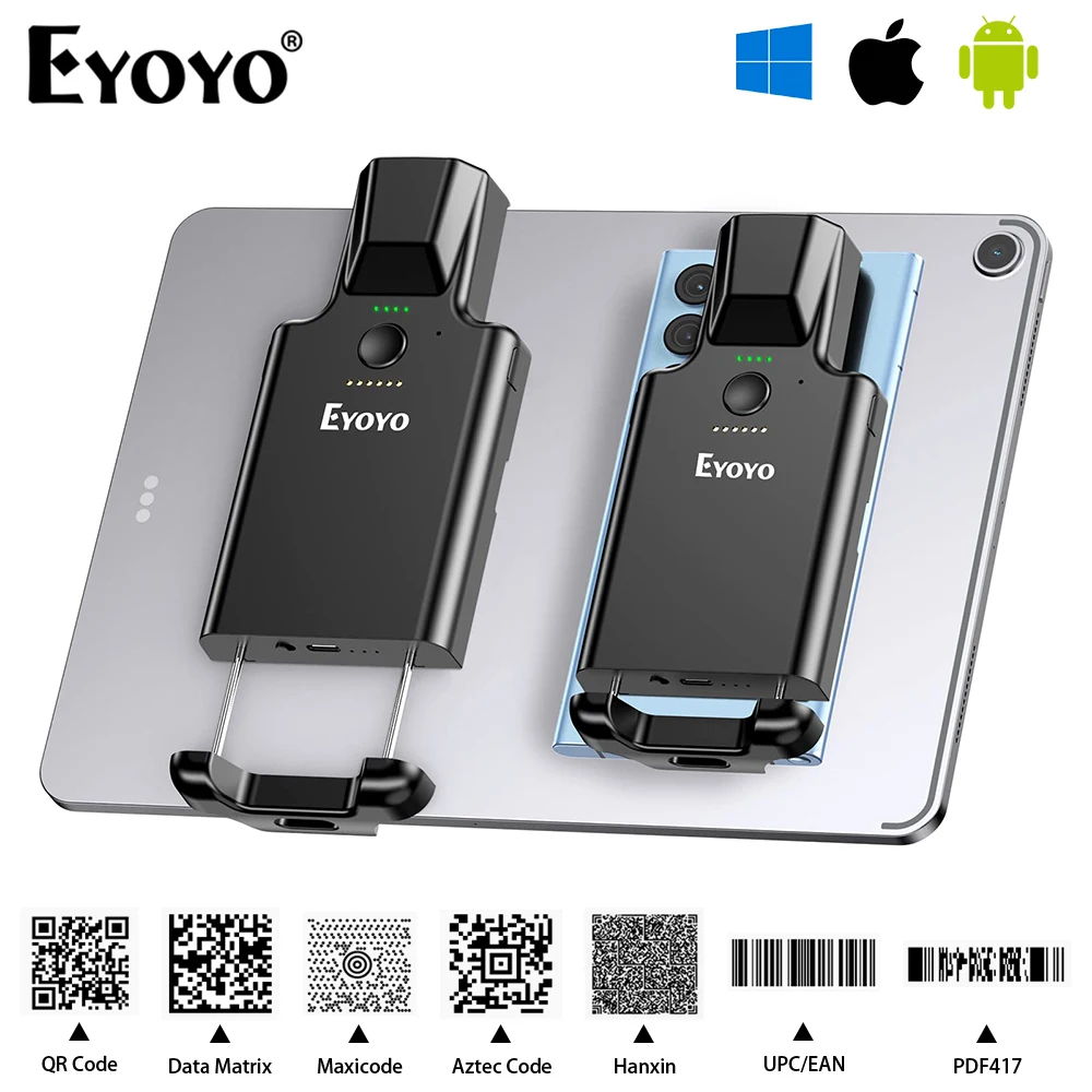 Eyoyo-2D-Bluetooth-Barcode-Scanner-3000mAh-Battery-Portable-Wireless-1D ...