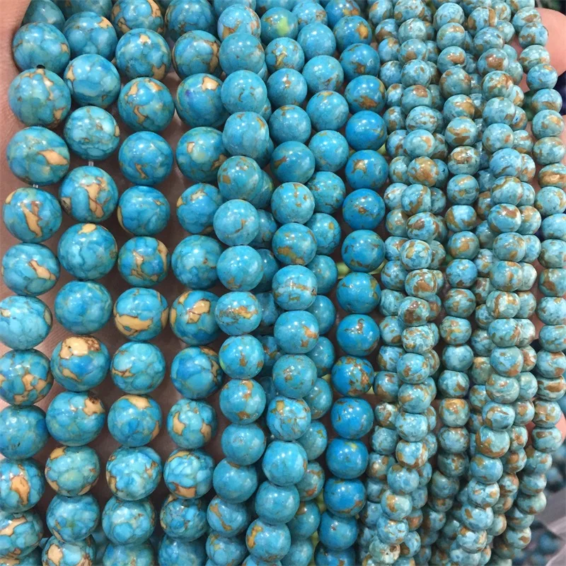 Piedra de minerales naturales, cuentas de Jade azul turquesa dispersas ...