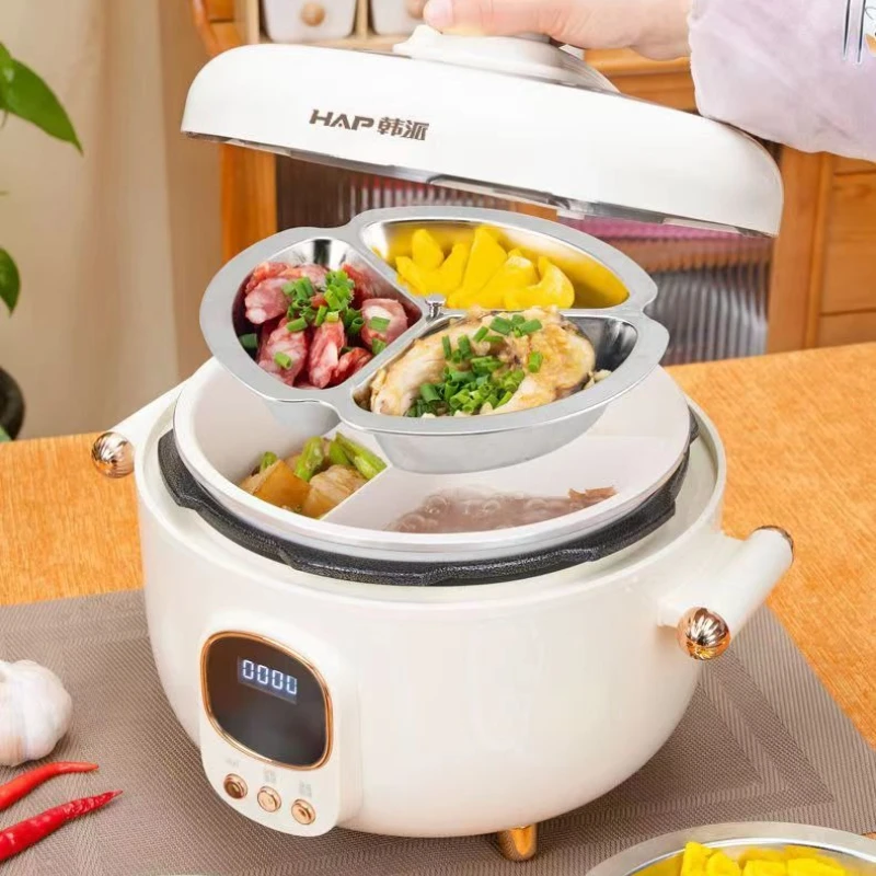 Korean three-compartment electric pressure cooker household smart high ...
