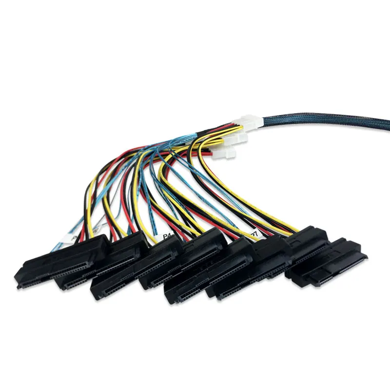 CEACENT 80CM uzunluk ince-SAS SFF-8654 8I 8 * SFF-8482 + 20CM büyük 4P ...