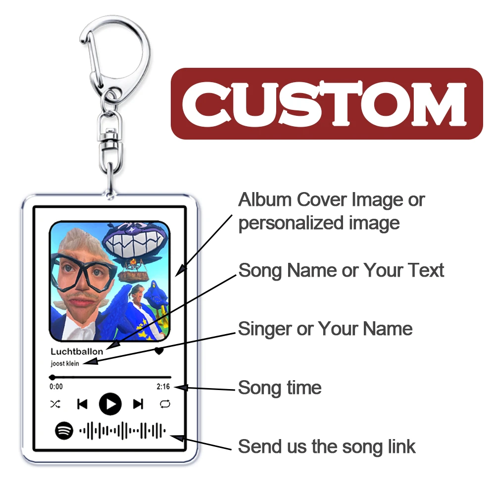 Custom Song Singer Music Keychain Personalized Album Cover Photo ...