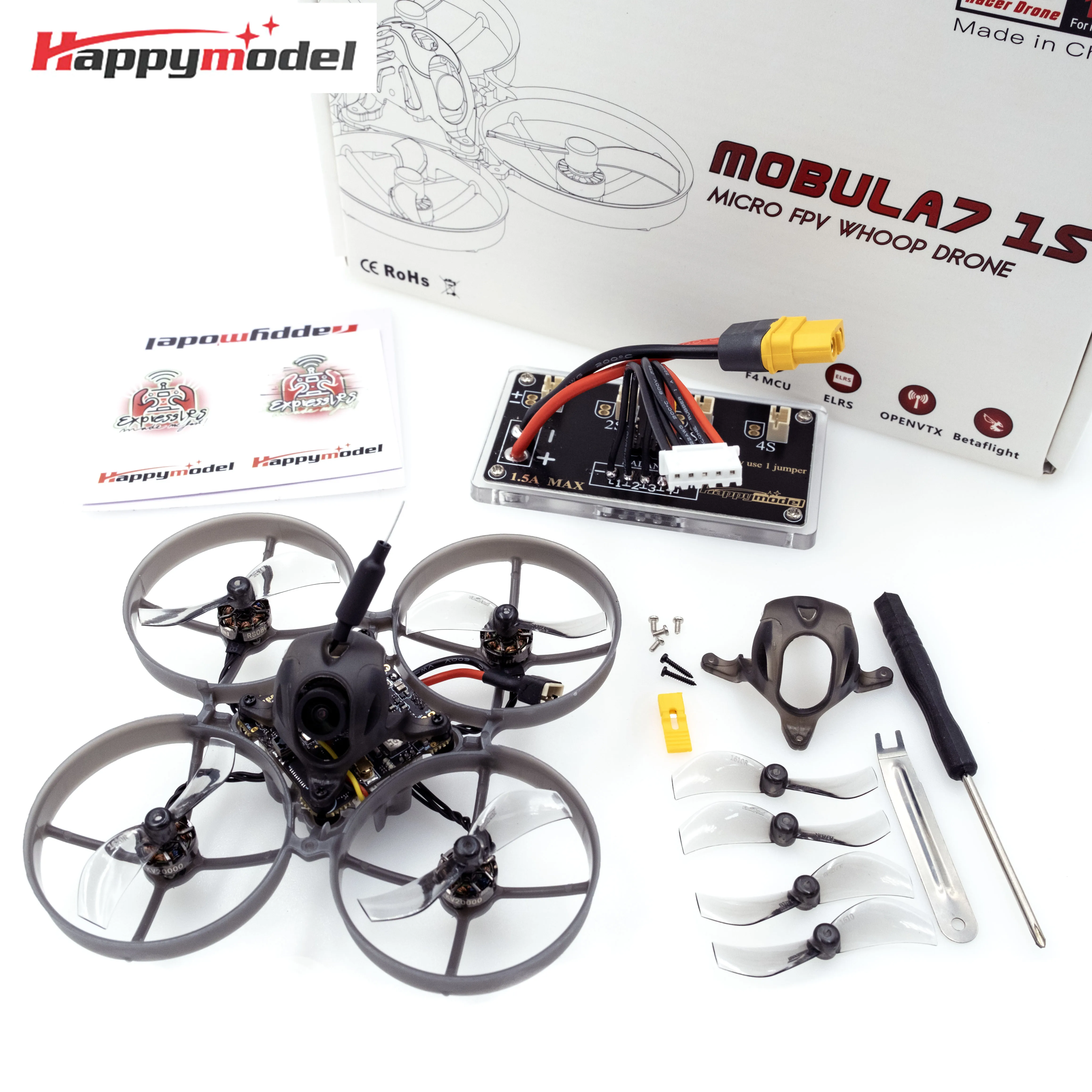 HappyModel-Mobula7-1S-X12-5-en-1-AIO-FC-ELRS-V2-0-blheli-12A-OPENVTX ...