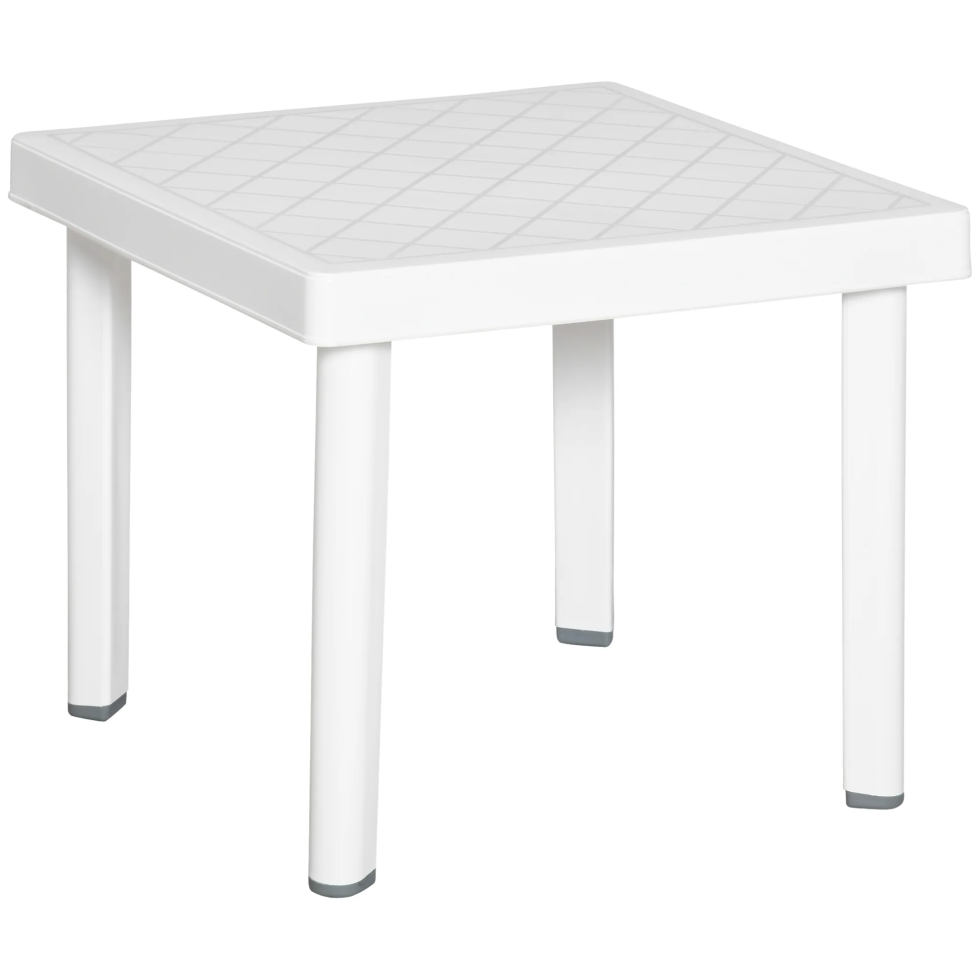 Outsunny Garden Side Table Plastic Outdoor Square Coffee End Table for ...