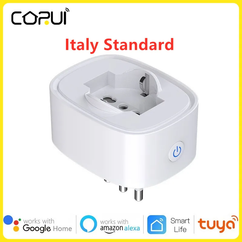 Italy Tuya WiFi Smart Plug Socket 16A Power Monitor Timing Function ...