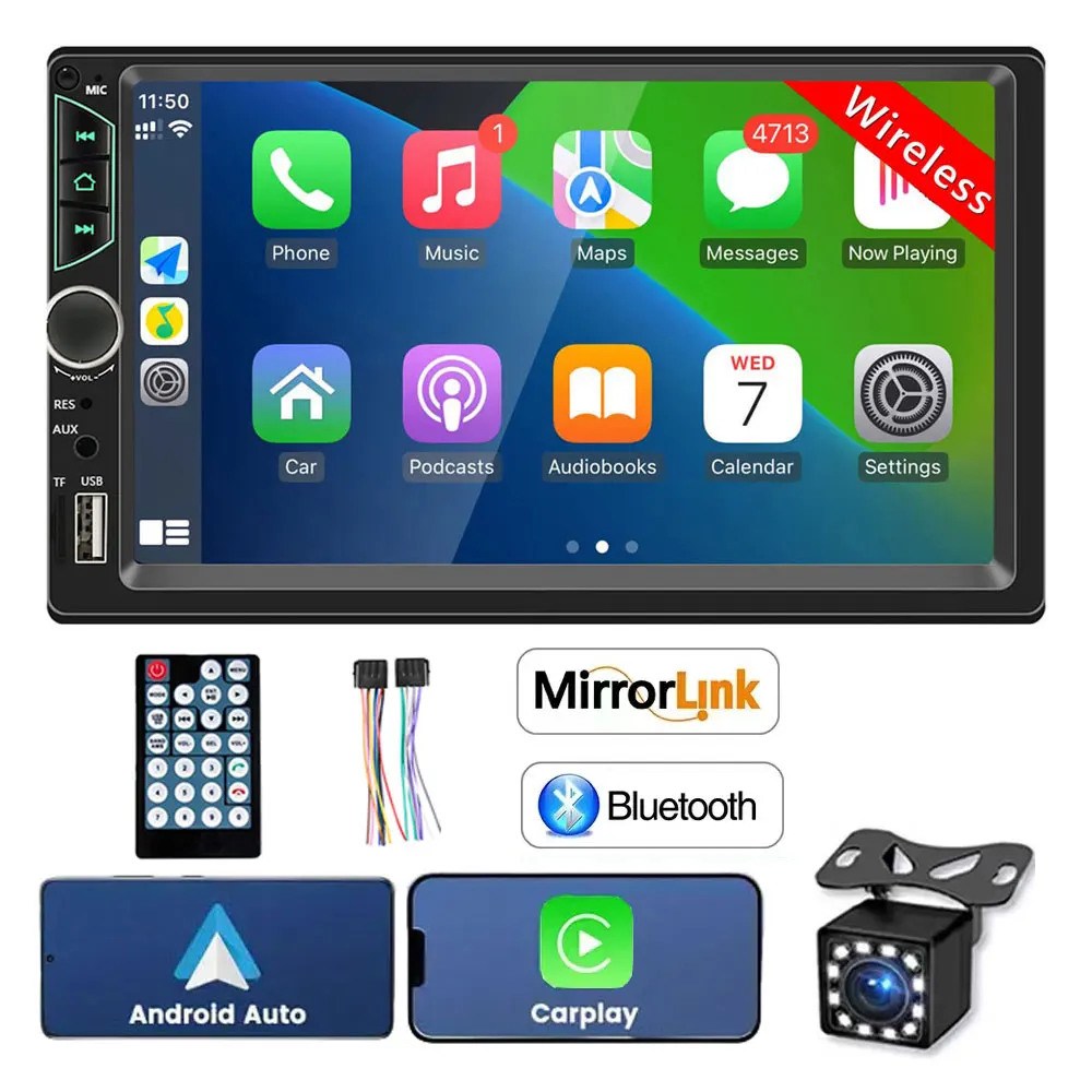 7-Inch-Wireless-Car-Radio-Stereo-2-Din-Touch-Screen-Carplay-Android ...