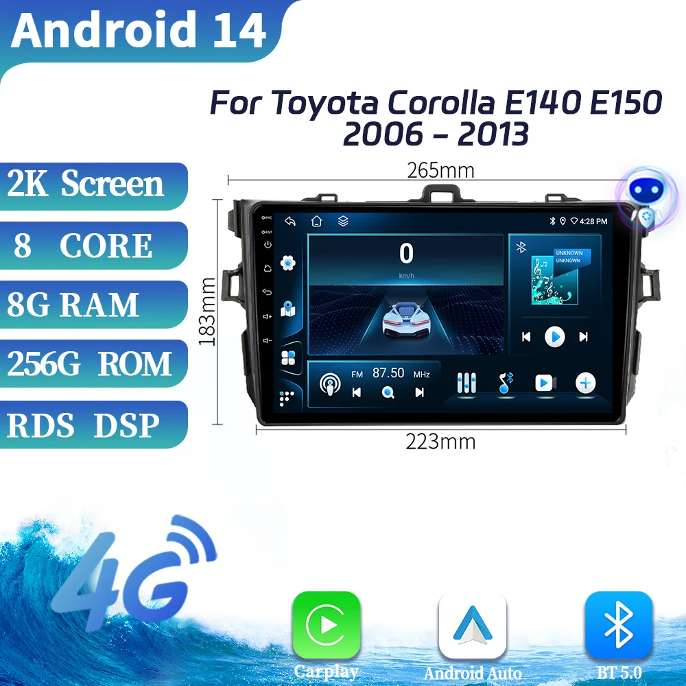 Android-14-For-Toyota-Corolla-E140-E150-2006-2013-Car-Radio-Navigation ...