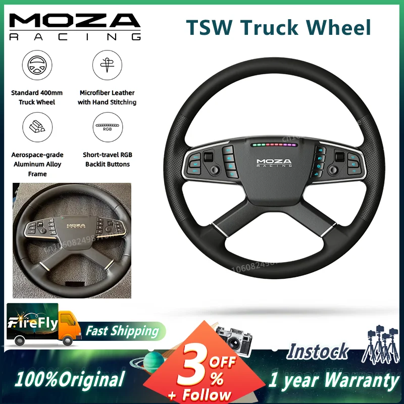 MOZA Racing TSW Truck Steering Wheel Standard 400mm with R9 V3 Direct ...