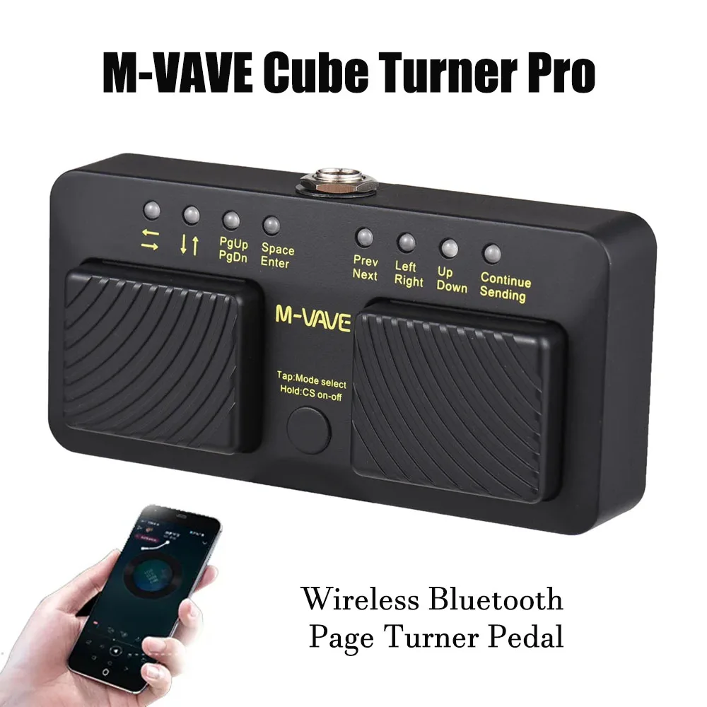 M-VAVE Cube Turner Pro Wireless Bluetooth Page Turner Pedal, 7 Modes ...