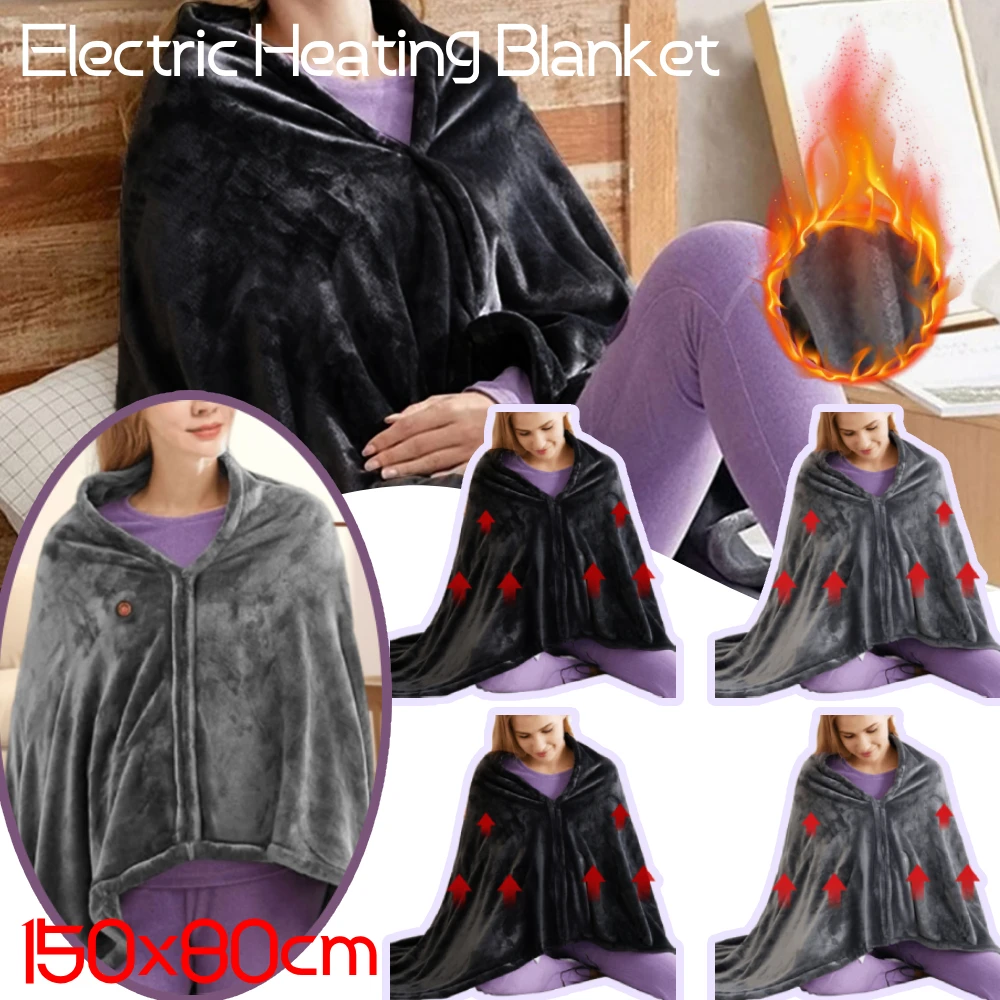 USB Electric Heated Blanket 3 Heating Levels Fleece Heated Blanket ...