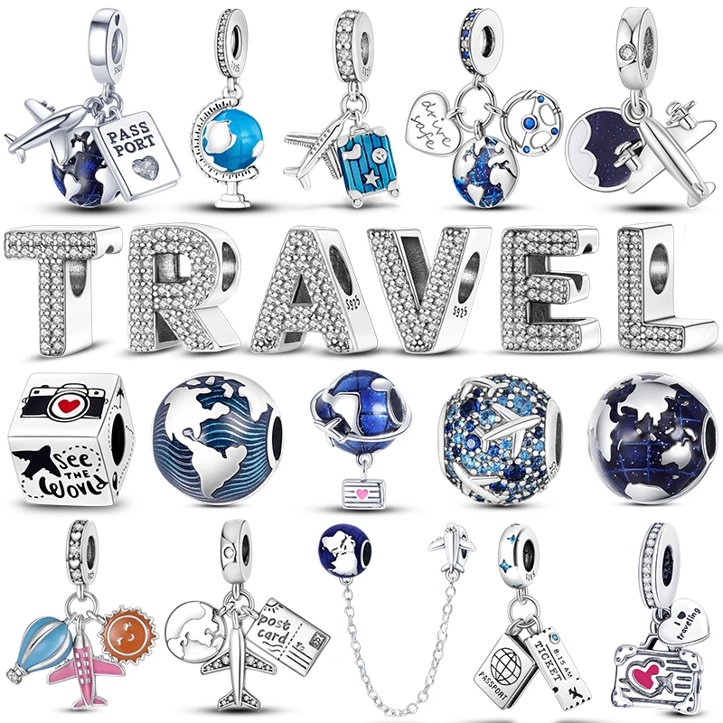 925-Sterling-Silver-Travel-Passport-Trunk-Charms-Fit-Pandora-Original ...