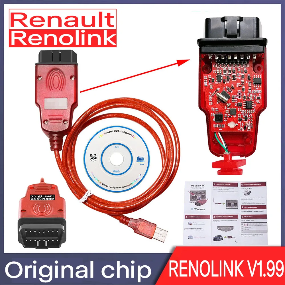 Latest Professional Renolink V1.99 OBD2 Cable for Renault Car Auto Tool ...