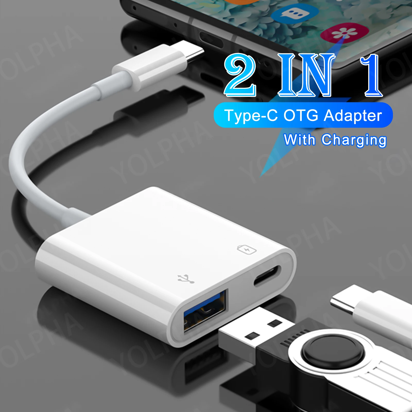 Type c To USB OTG Converter Adapter for Type C Phone Adapter Mouse ...