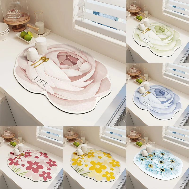 Microfiber-Drying-Mat-for-Kitchen-Counter-Absorbent-Dish-Draining-Pad ...