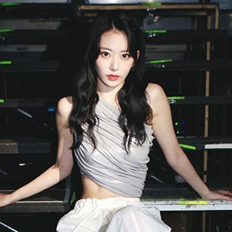 2023-Gray-Slant-Shoulder-Tops-Vest-Y2k-Clothes-Women-Kpop-Jazz-Dance-Outfit-Singer-Dancer ...