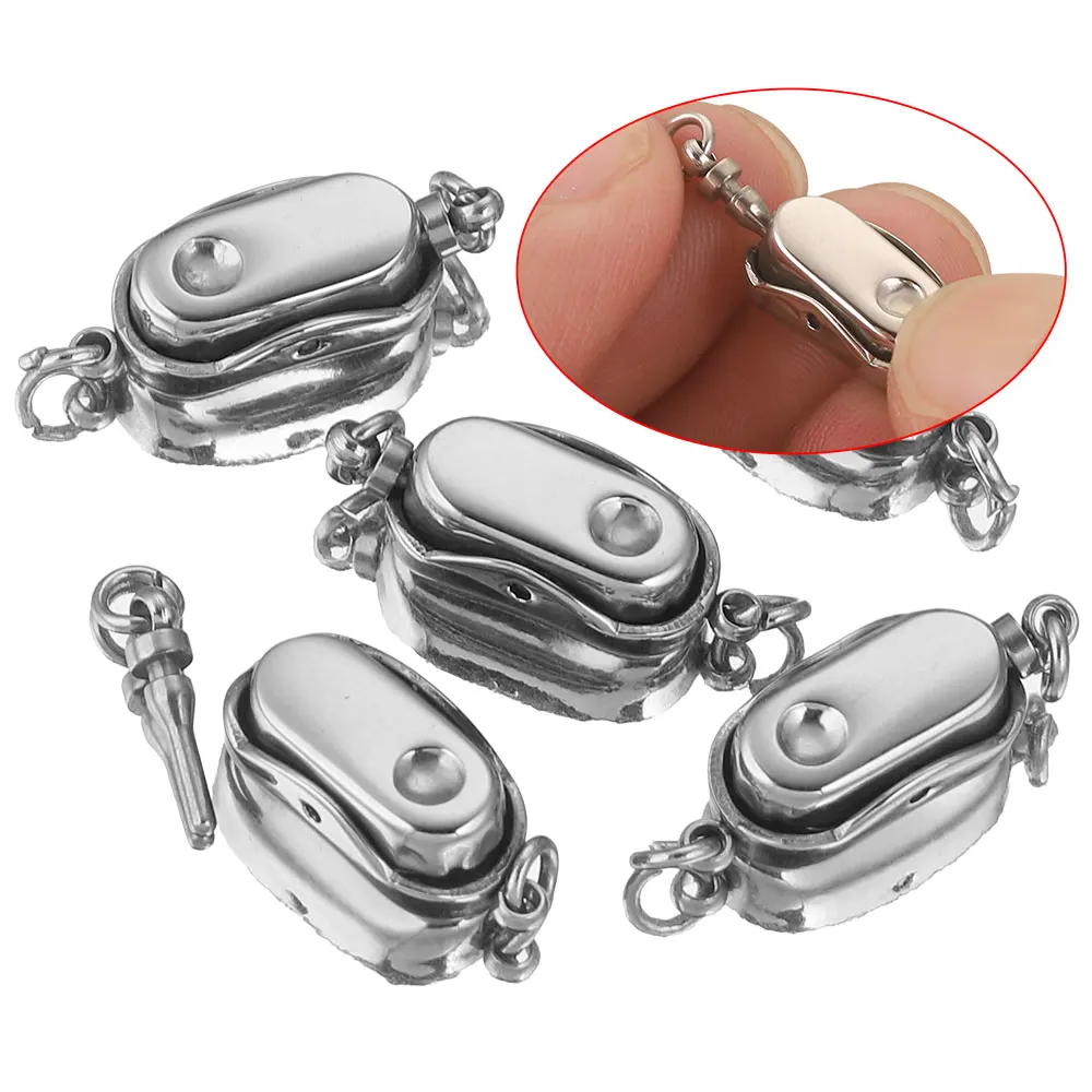 NEW-2Sets-Stainless-Steel-Chic-Push-Clasp-Connectors-Parts-for ...