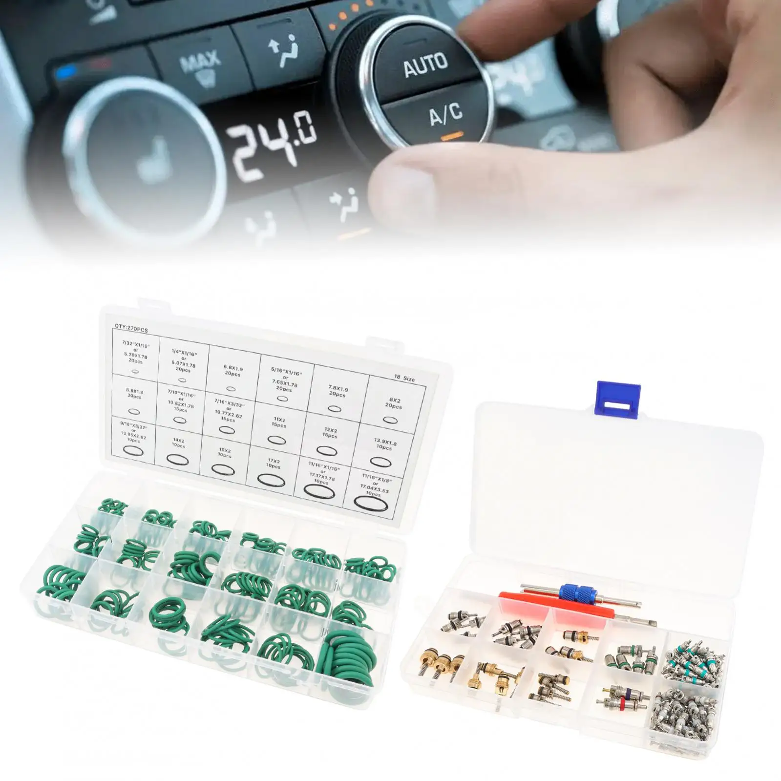 270pcs Automotive Air Conditioning O Ring Set Seal Kit Rubber 100pcs AC ...