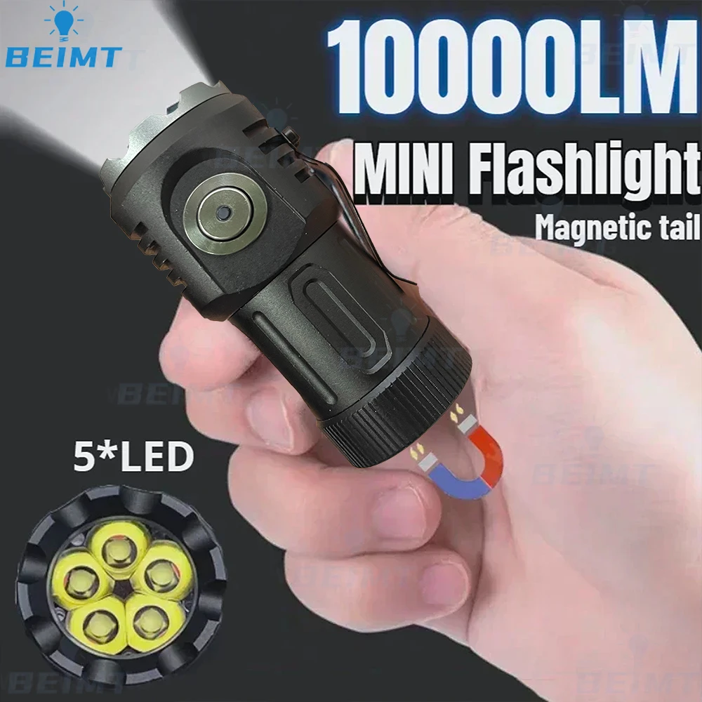 Mini linternas Led de 10000LM, 5 unidades, recargables por USB con ...