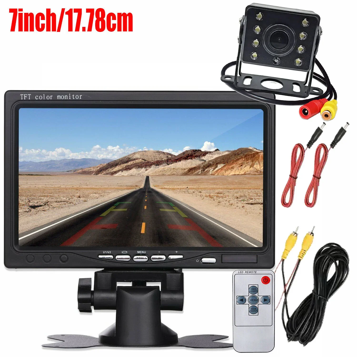 7-Car-TFT-LCD-Screen-Monitor-Rear-View-Reversing-Backup-Camera-Kit-with ...
