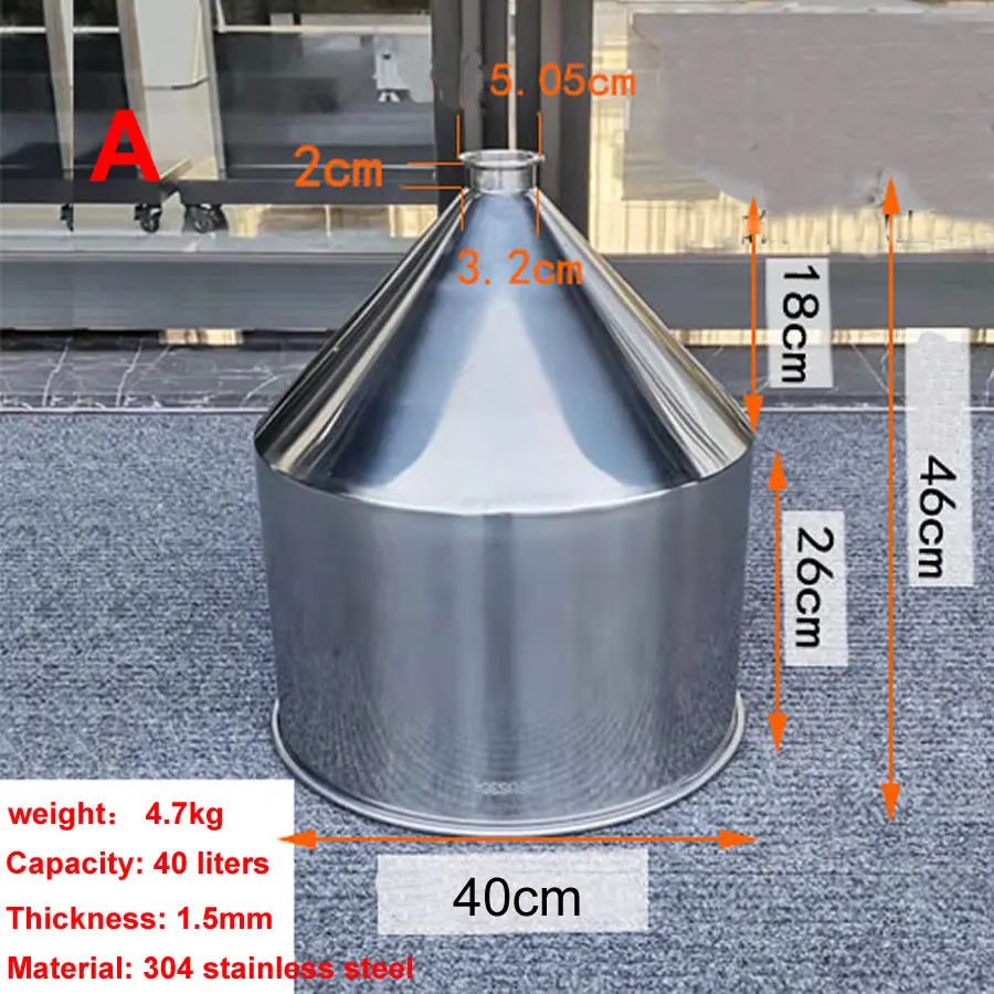 Funnel Stainless Steel 304 Thickening Wide-bore Large Funnel Grain Food ...