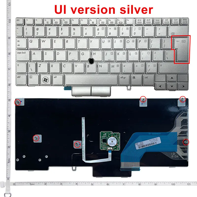 NEW English Laptop Keyboard for HP 2740 2740p 2740V Silver US ...