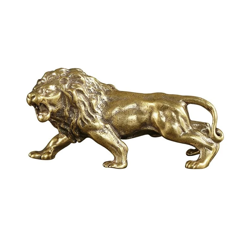 Antique-Bronze-Lion-Statue-Small-Ornaments-Solid-Copper-Mountain-Lions ...