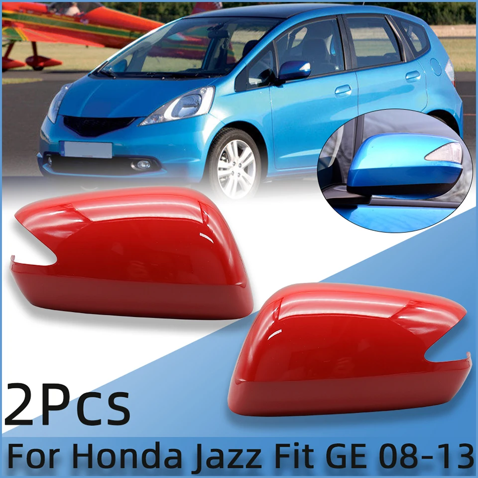 2Pcs Exterior Side Rearview Mirror Cover Lid Housing Cap Shell For Honda Fit Jazz 2009 2010 2011 ...