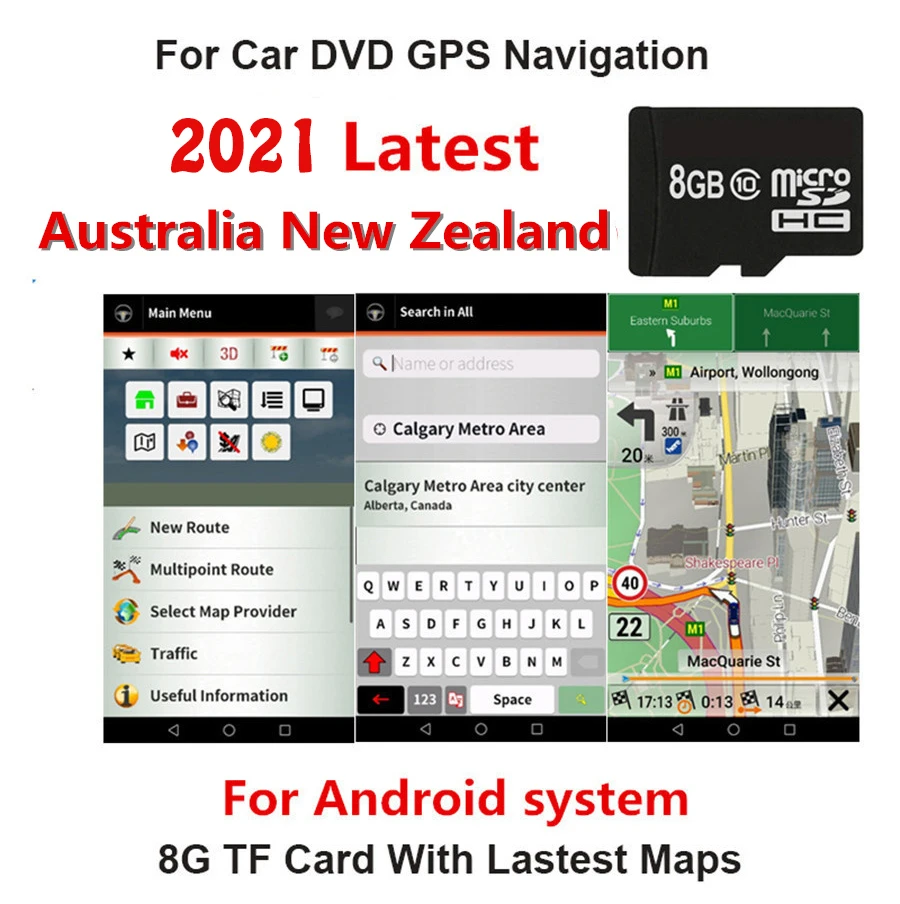 Fit For Android System Car Auto Gps Navigation 8gb Micro Sd Card For ...