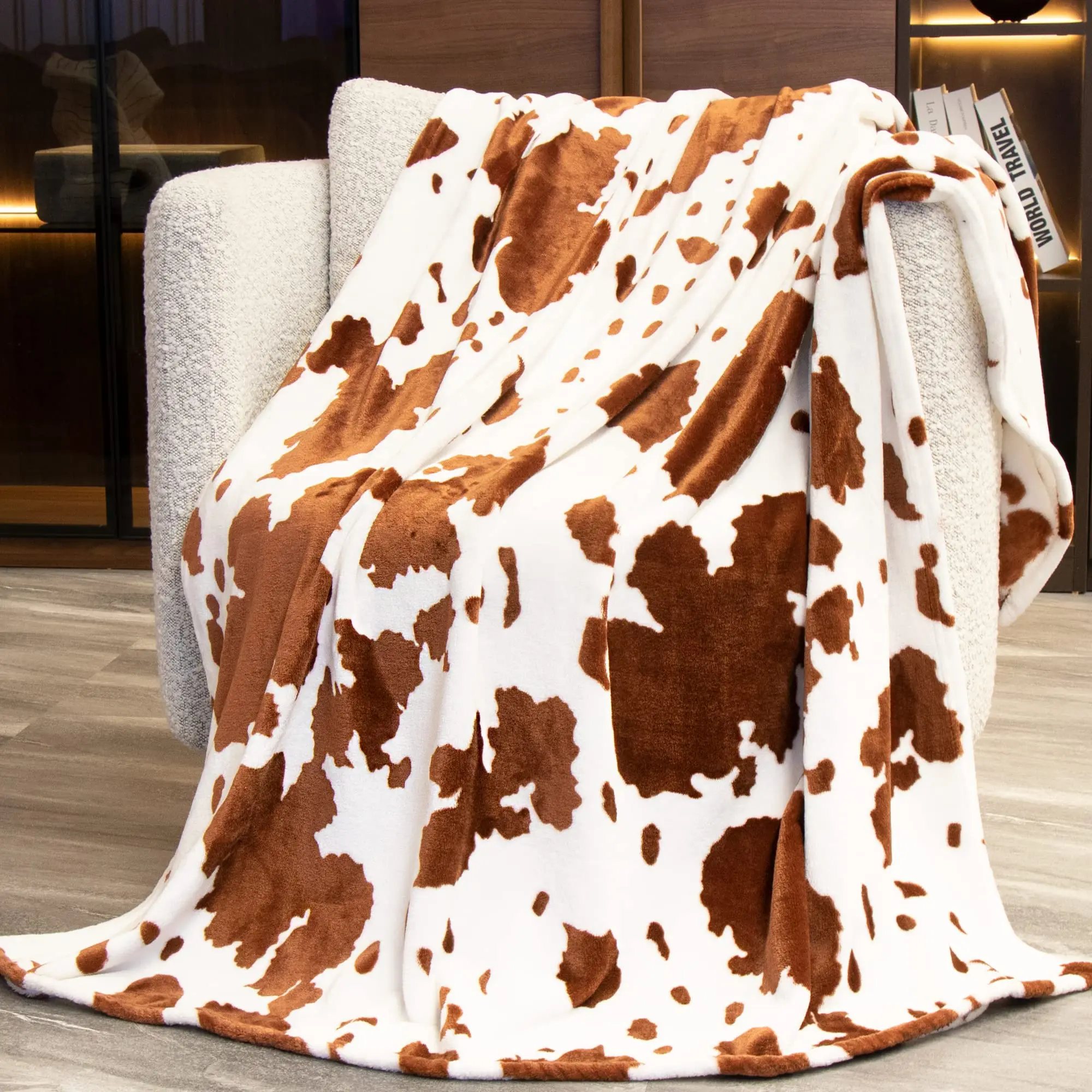 Brown-Cow-Print-Baby-Blanket-Flannel-Cozy-Cow-Throw-Blankets-Super-Soft ...