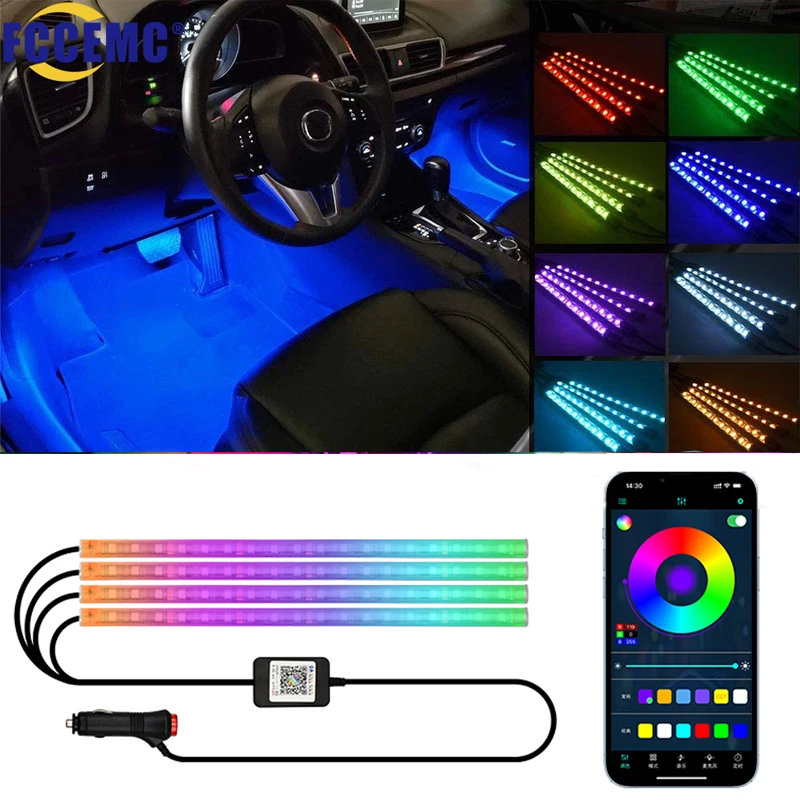Symphony-Led-Car-Interior-Ambient-Foot-Light-Backlight-App-Music ...