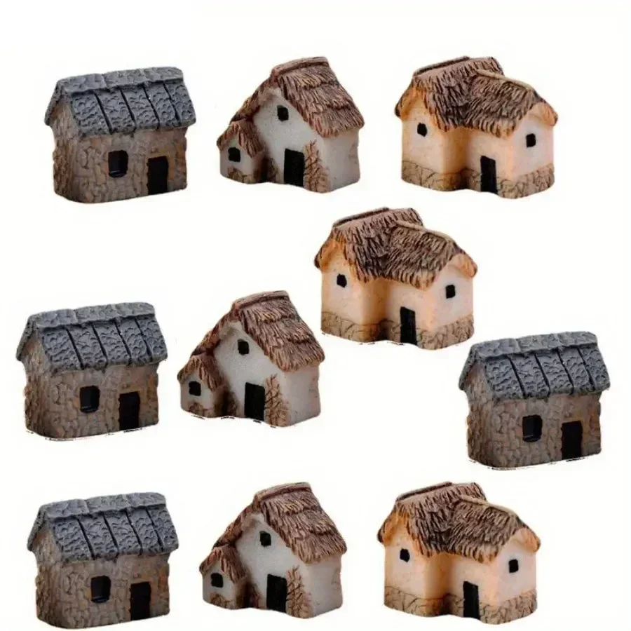 Mini resin house statue perfect for dollhouse decoration, DIY fairy ...