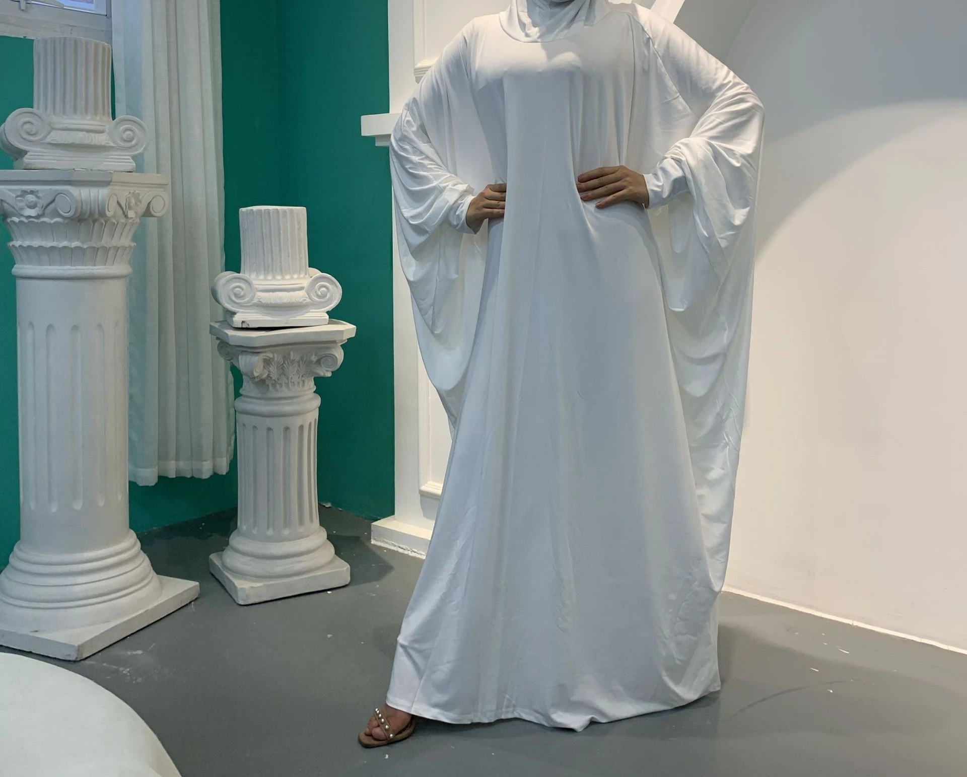 Jilbab Prayer Garment Dress Women Ramadan Caftan Marocain Bat Sleeve