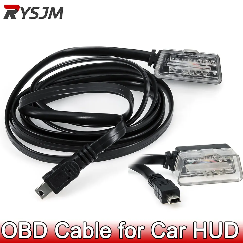 1.7m HUD OBDII Cable OBD-II OBD2 to Mini USB Cable Car Diagnostic ...
