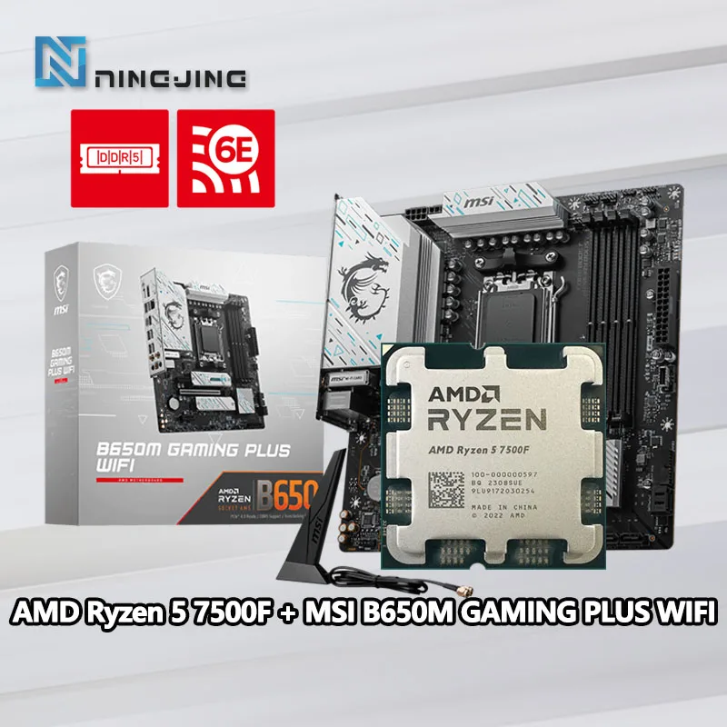 AMD-Ryzen-5-7500F-R5-7500F-CPU-MSI-B650M-GAMING-PLUS-WIFI-Motherboard ...