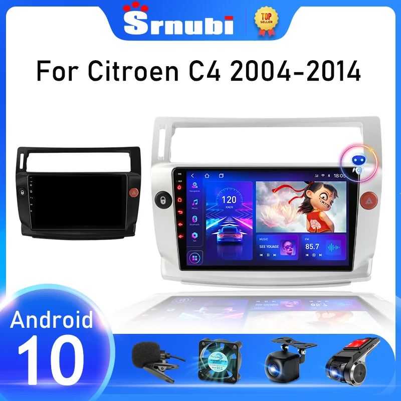 Srnubi Android 10.0 Car Stereo Radio For Citroen C4 C-triomphe C-quatre 2004-2014 Multimedia ...