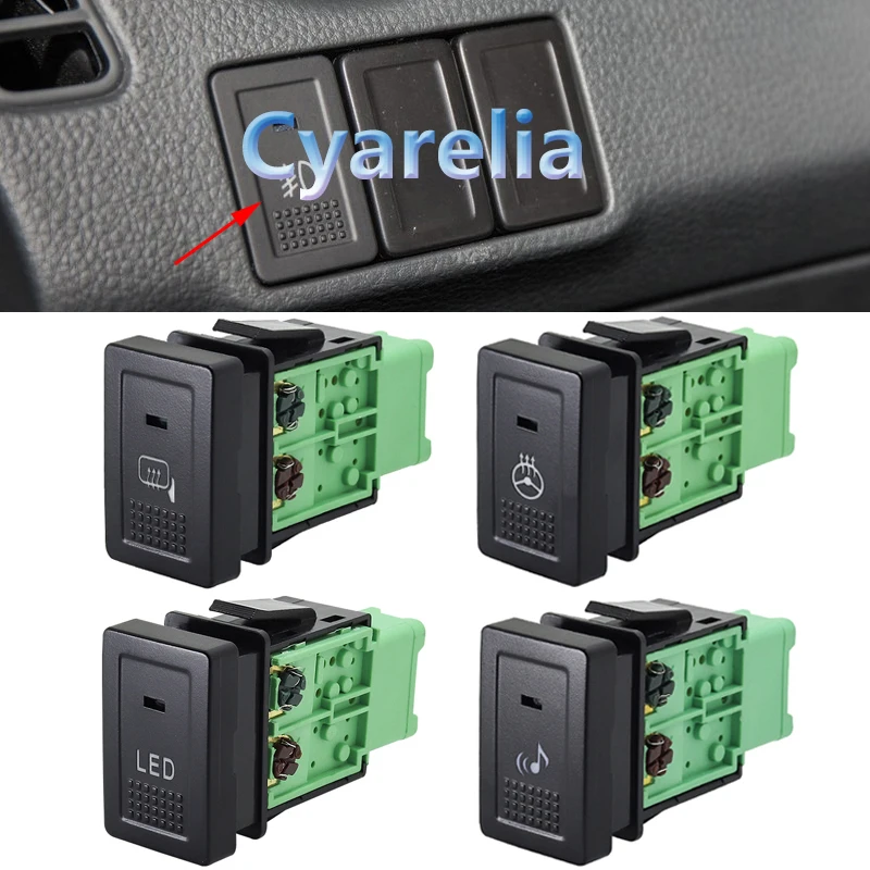 Car-Steering-Wheel-Heat-Rearview-Heating-LED-Music-Button-Switch-with ...