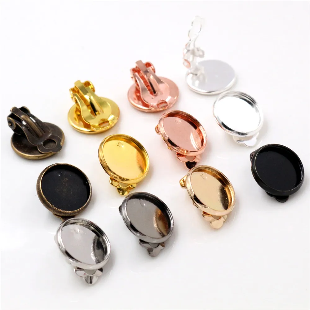 10mm 12mm 14-20mm 10pcs/lot Copper Ear Clips 8 Colors Plated ,Earrings ...