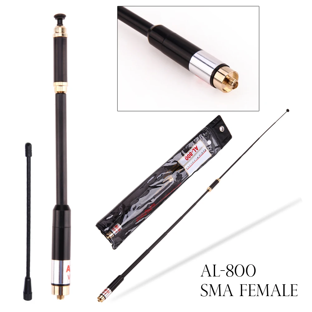 Al-800 Sma Female High Gain Dual Band Extendable Antenna For Walkie ...