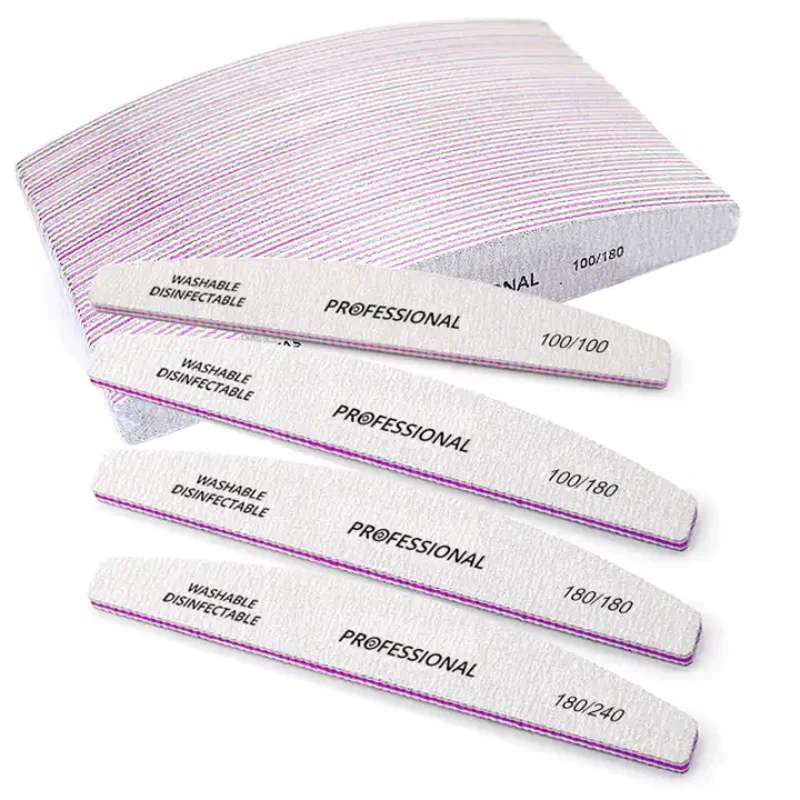 10-Pcs-Lot-Professional-Nail-Files-For-Manicure-80-100-180-Grey-Boat ...