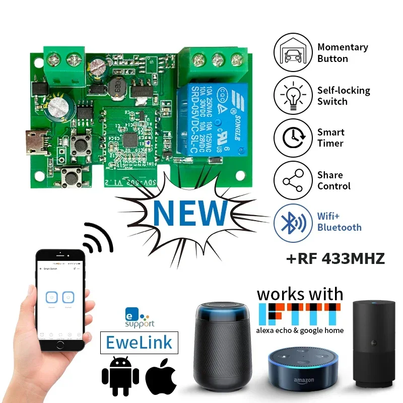 Ewelink-5-32v-1-Way-Wifi-RF-Bluetooth-Door-Window-Module-Wireless ...