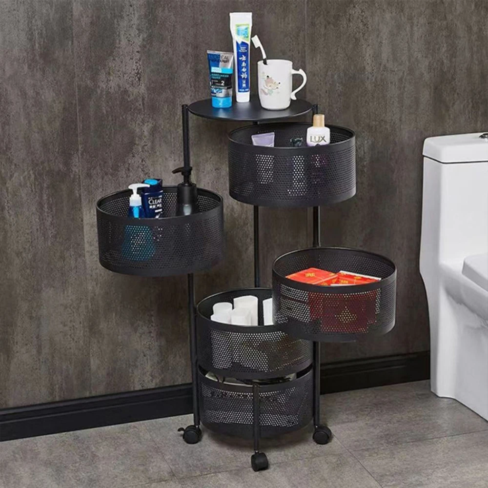 Multi-Layer-Vegetable-Basket-Round-Movable-Kitchen-Rotating-Rack ...