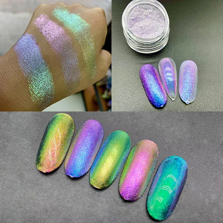 Chameleon-Nail-Art-Glitter-Em-P-Unic-rnio-Em-P-Sombra-Laser-Glitter ...
