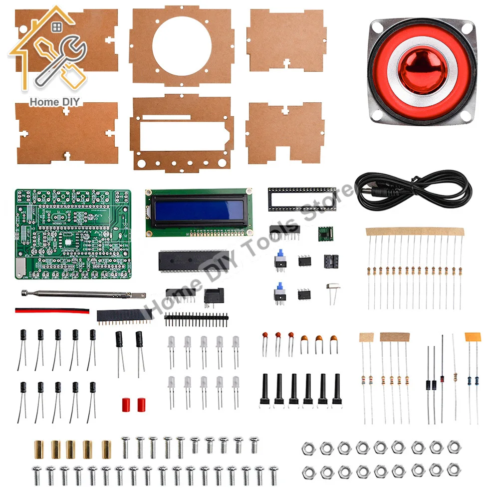 RDA5807デジタルFMラジオ受信機モジュールDIYラジオ電子キットLCDディスプレイ87-108MHZスピーカーキットはんだ付け練習