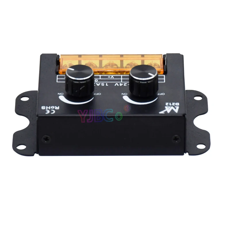 5V 12V 24V 2CH*15A single color COB led strip controller CCT PWM Knob ...