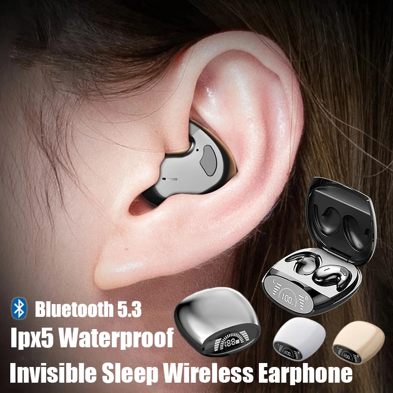 Sleep Invisible Earbuds Tiny Headphones Bluetooth 5.3 Noise Cancelling ...