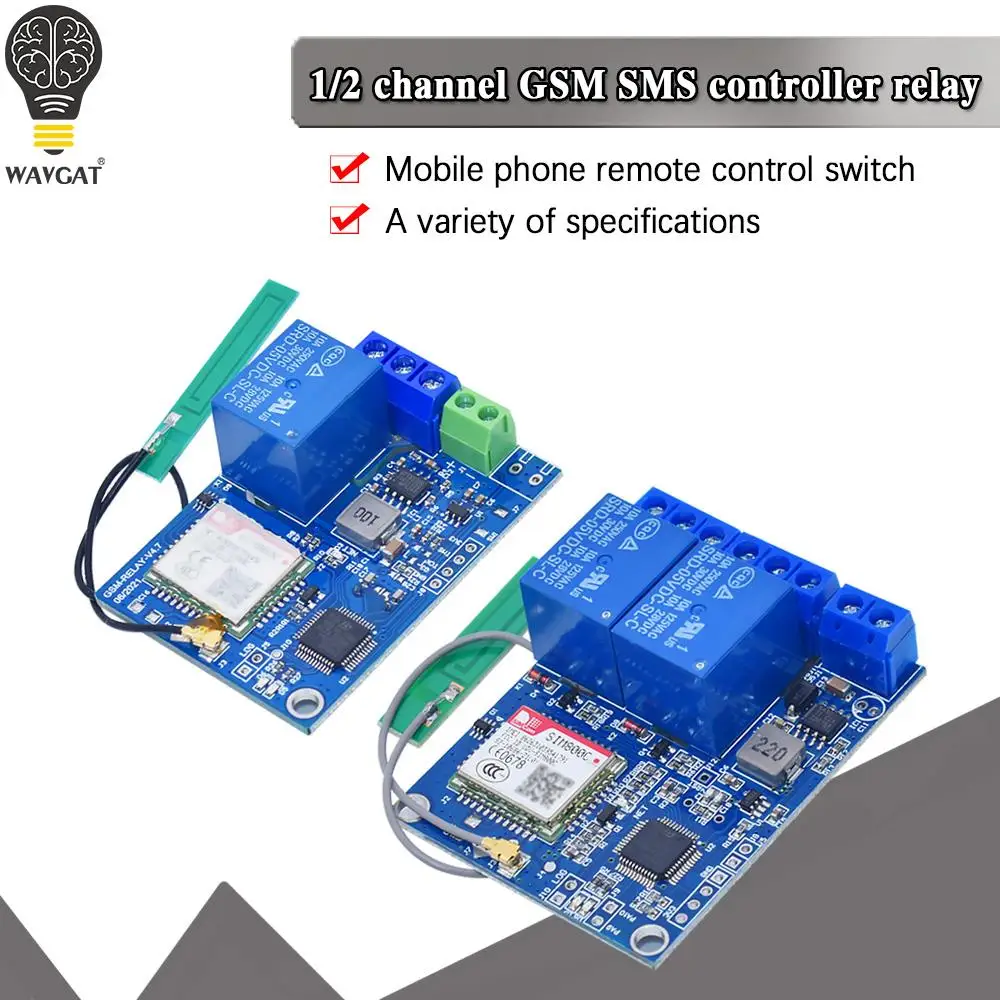 1/2 Channel Relay Module Sms Gsm Remote Control Switch Sim800C ...