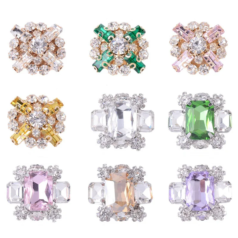 NEW-2Pcs-26x25MM-Rhinestone-Making-Diamond-DIY-Jewelry-Accessories ...