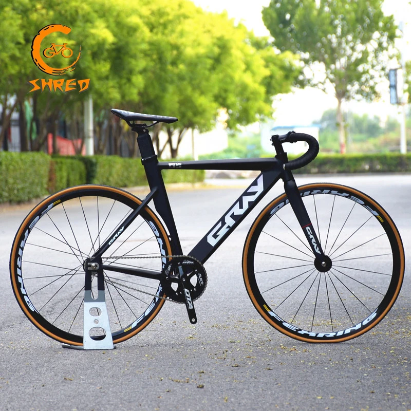 Gray Fixed Gear Bike 700c Muscular Fixie Track Bicycle 48/52/56cm ...